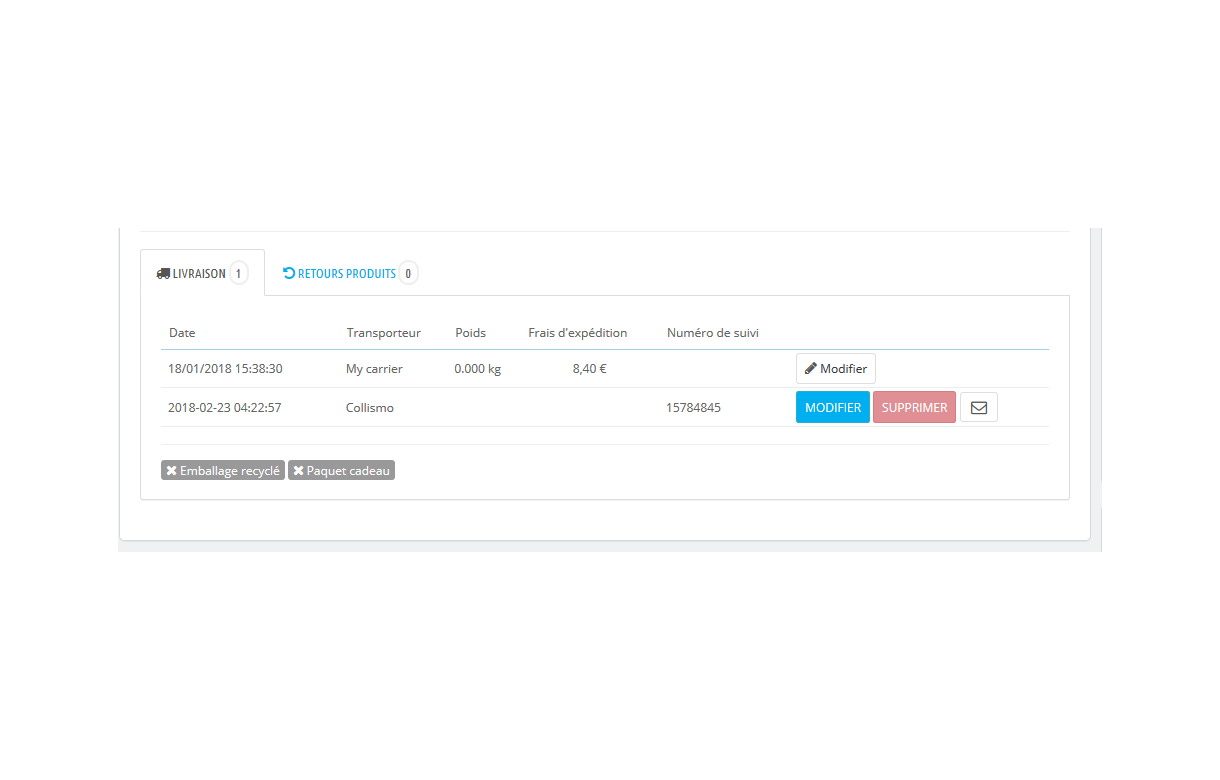 Multi carrier & Multi tracking - Prestashop Module