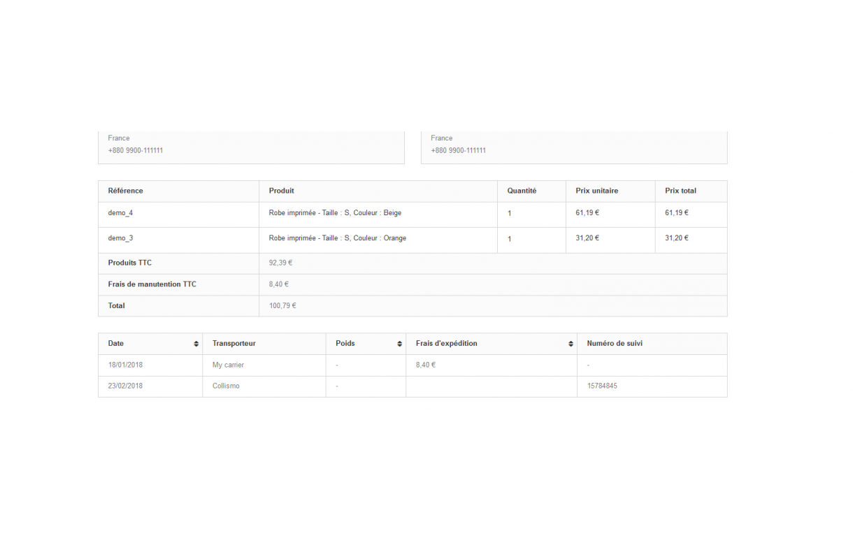 Multi carrier & Multi tracking - Prestashop Module