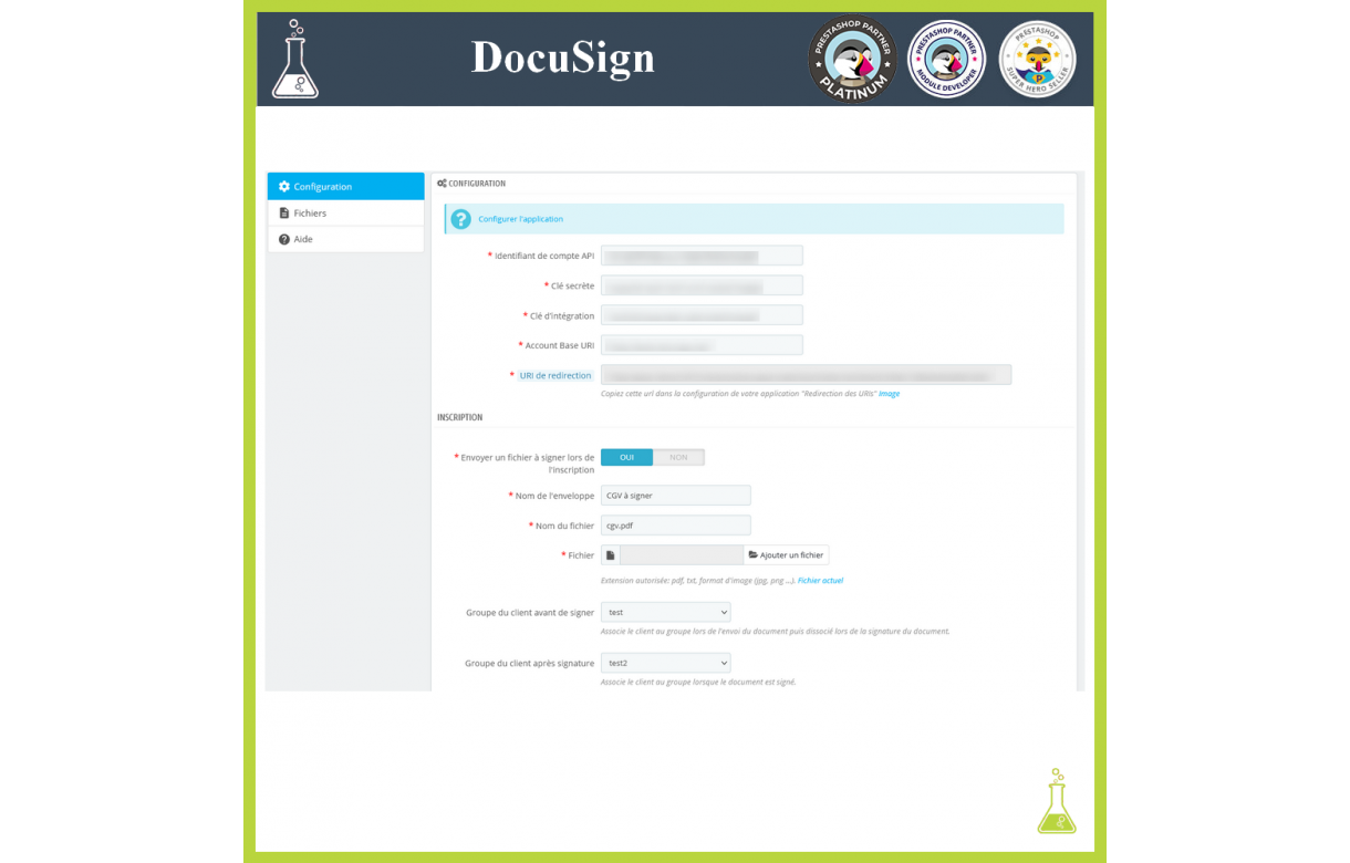 DocuSign: Electronic document signature with Prestashop