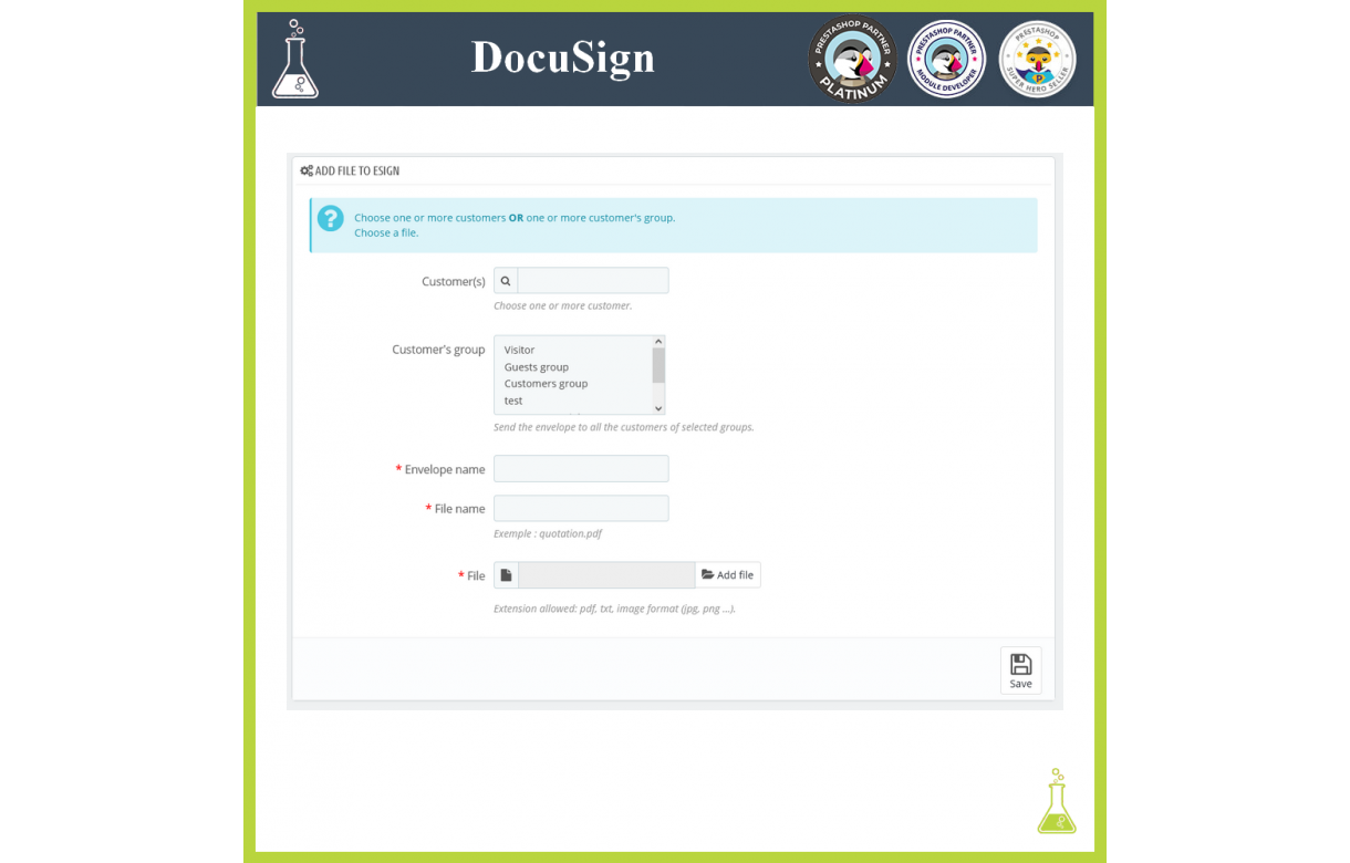 DocuSign - Signature électronique avec Prestashop