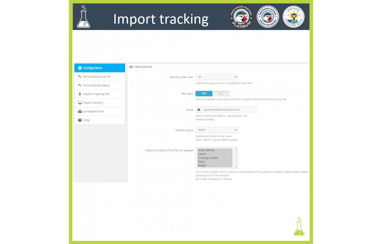 Update tracking number, status... of your bulk orders