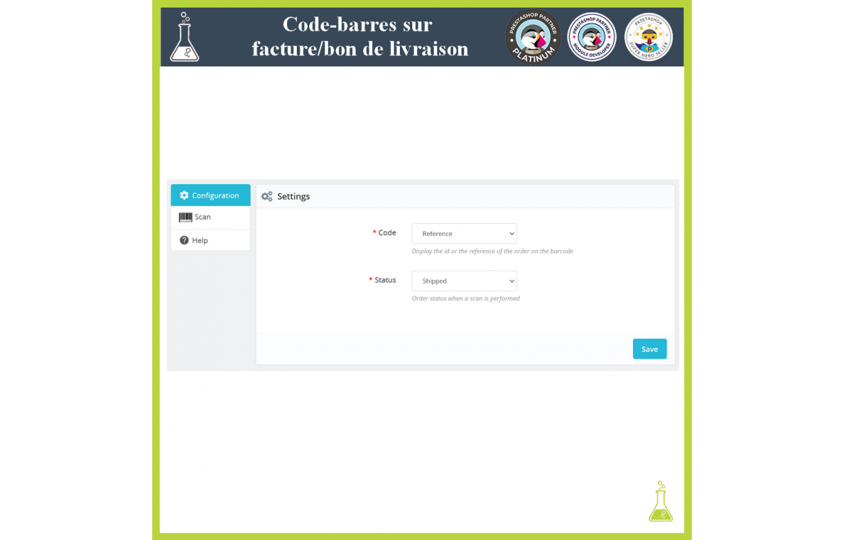 Generate barcodes on invoices/order delivery notes