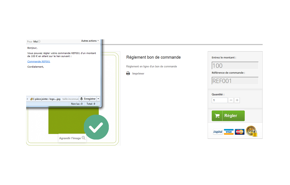 Faites une commande sur-mesure pour un montant ou une facture précise