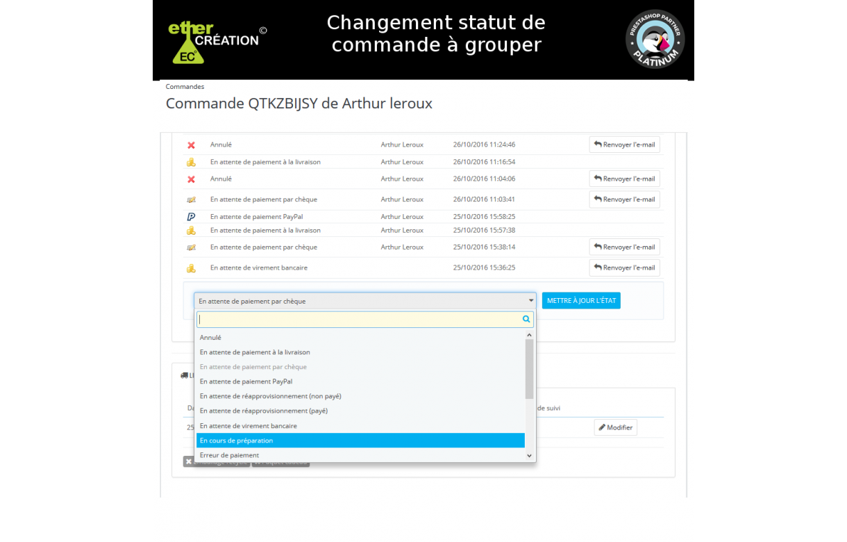 Module commande groupée